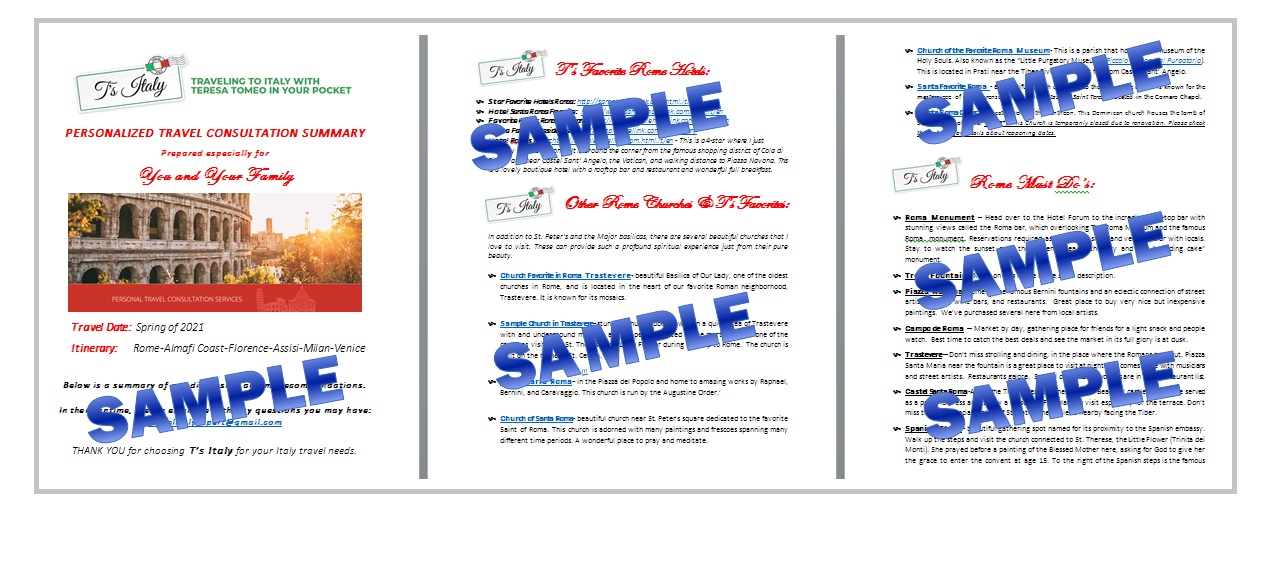 Travel Coaching Services - T's Italy